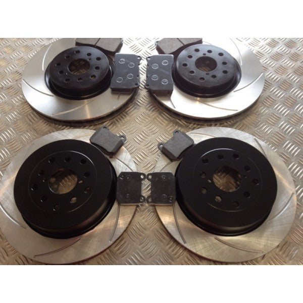 F+R 6 Groove Discs and Kevlar Pads Package STI Impreza – Godspeed Brakes